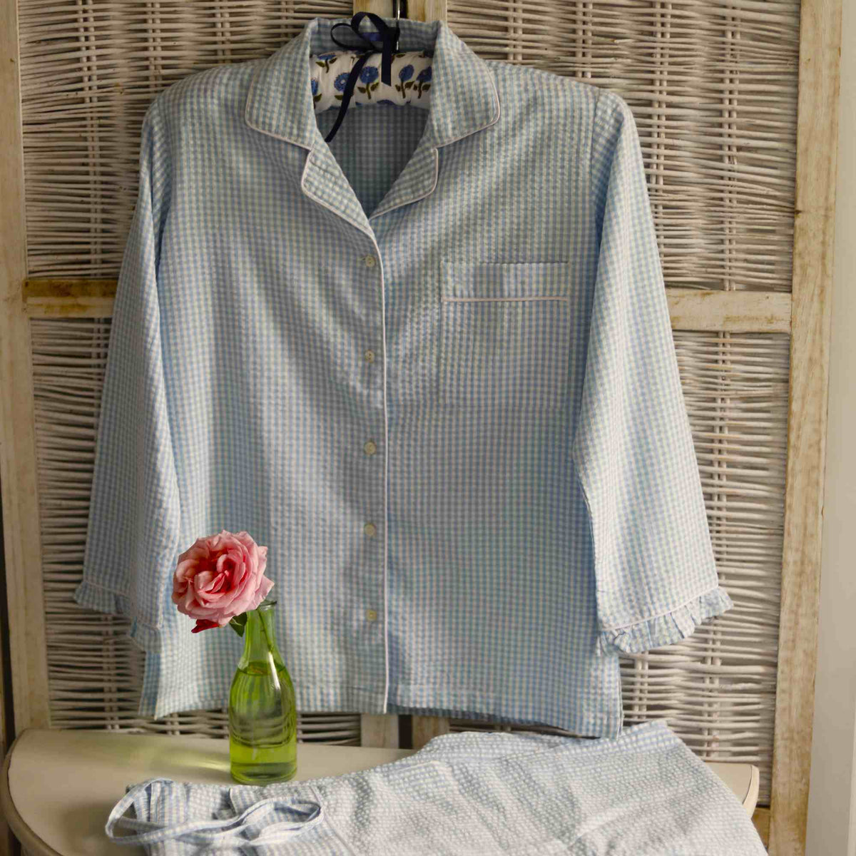 Women's Blue Gingham Pyjamas