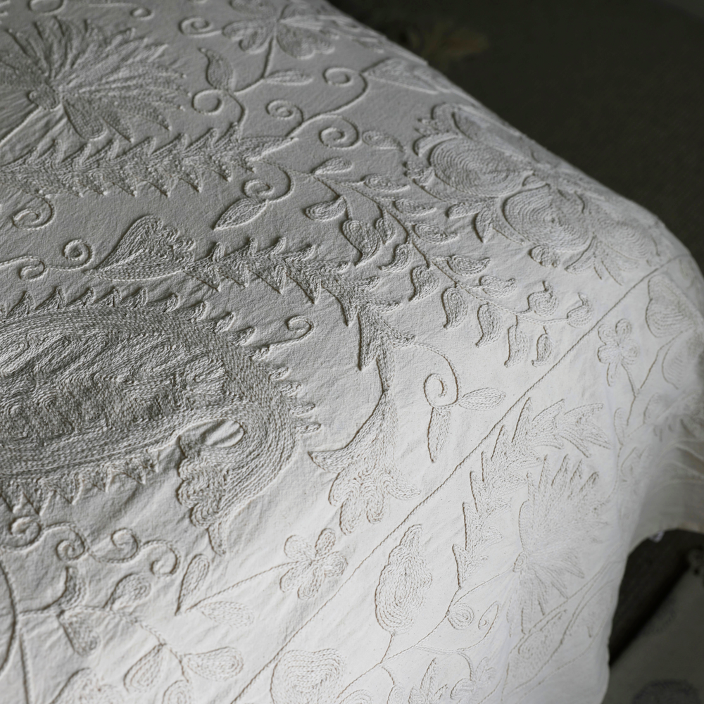 Crewel Embroidered Bedspread