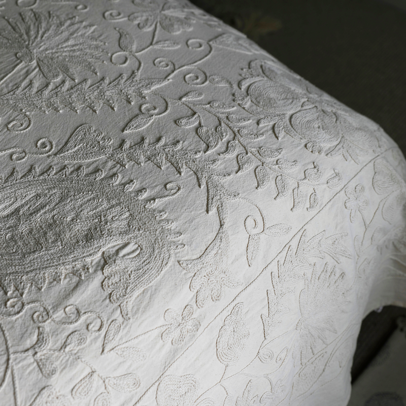Crewel Embroidered Bedspread