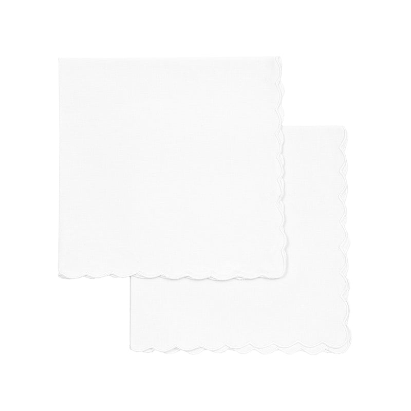White Mini Scallop Napkin