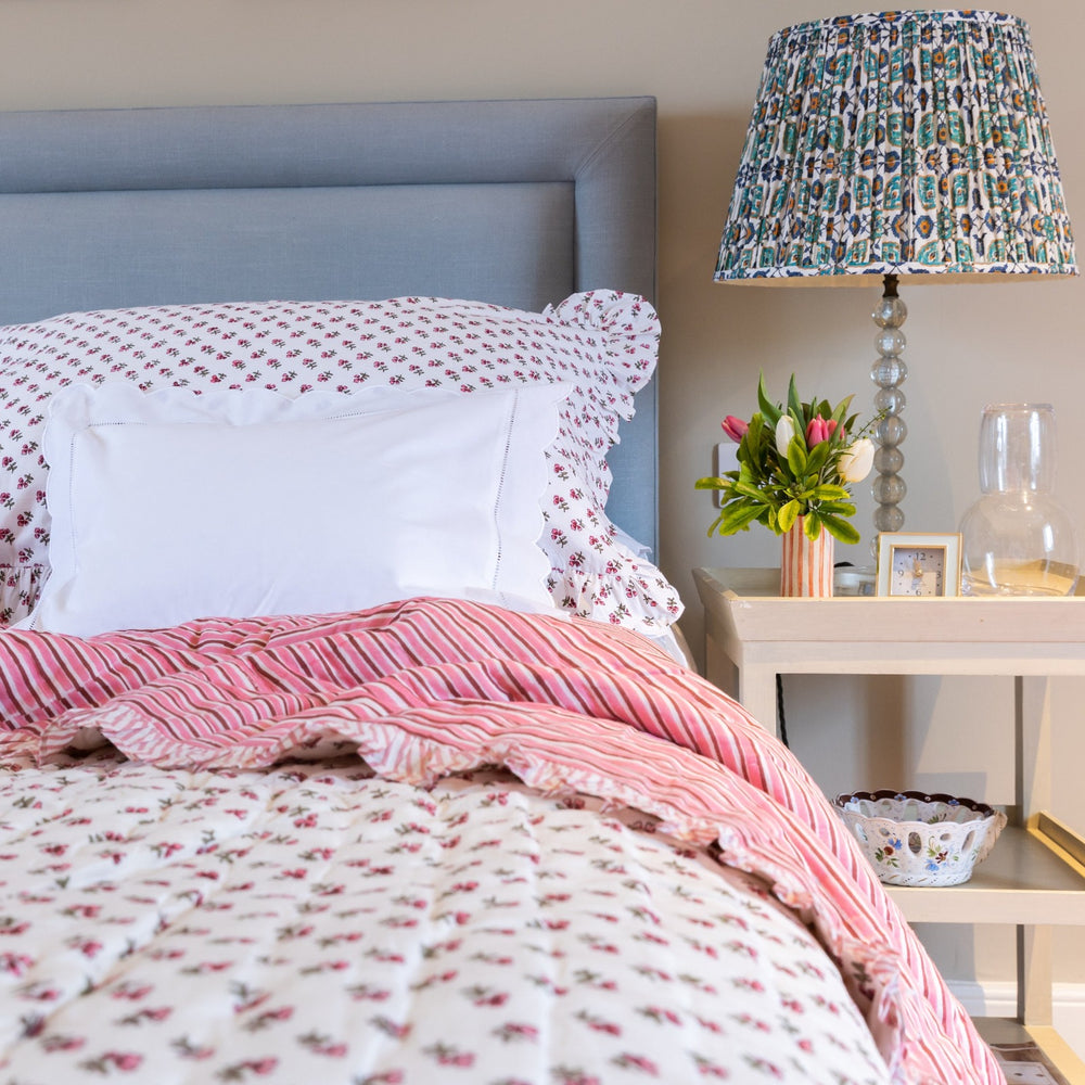 Pink Ditsy Ruffle Quilt